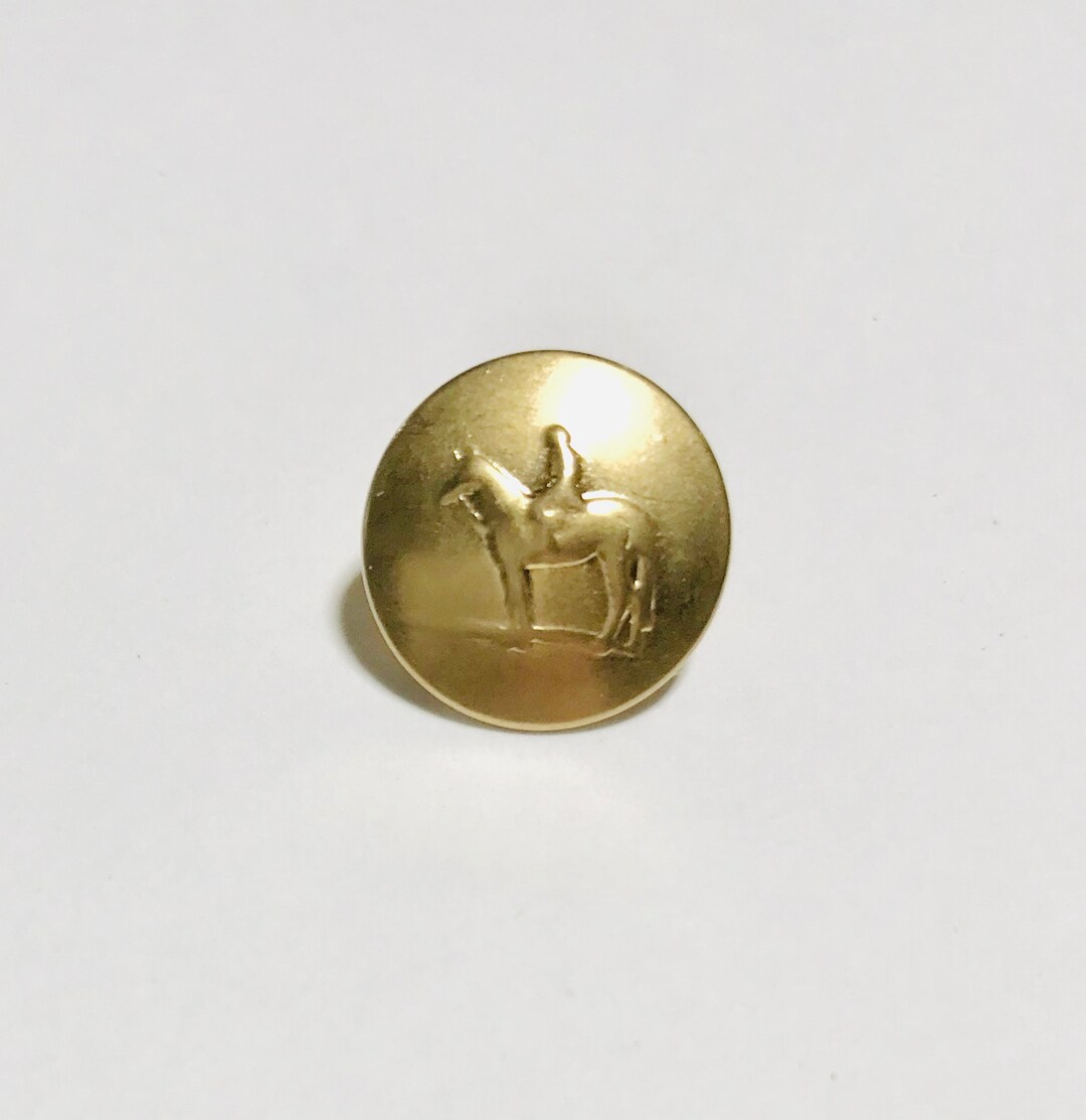 Gold Cowboy Horse Metal Button - 15mm / 5/8" - Dill Buttons Brand (pair ...