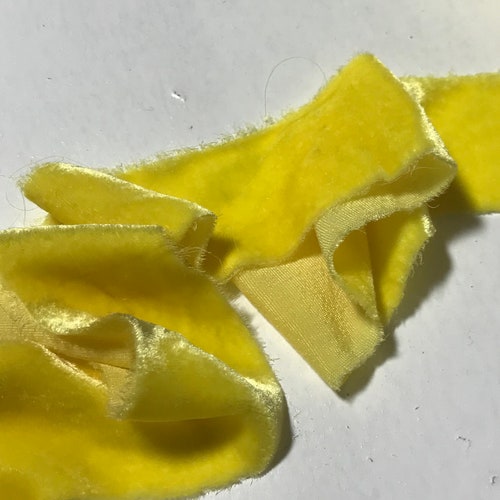 Hand Dyed Butter Yellow Silk Velvet Ribbon 4 Widths to - Etsy