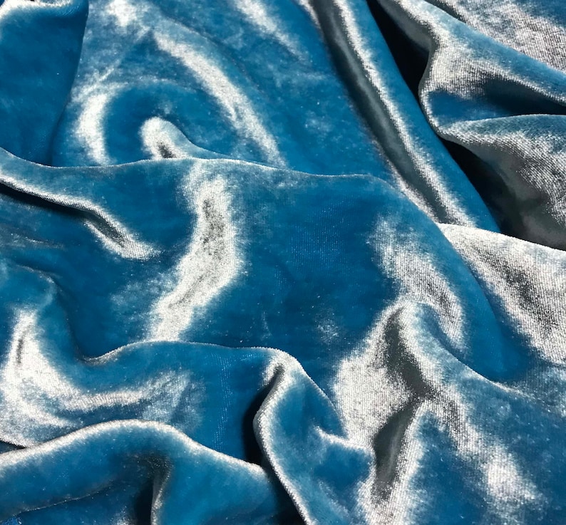 TURQUOISE BLUE Silk Velvet Fabric - Etsy UK