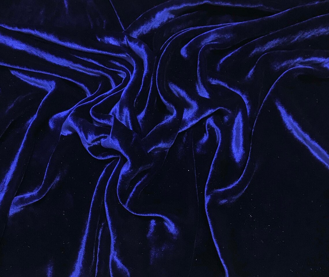 ROYAL BLUE Silk Velvet Fabric - Etsy