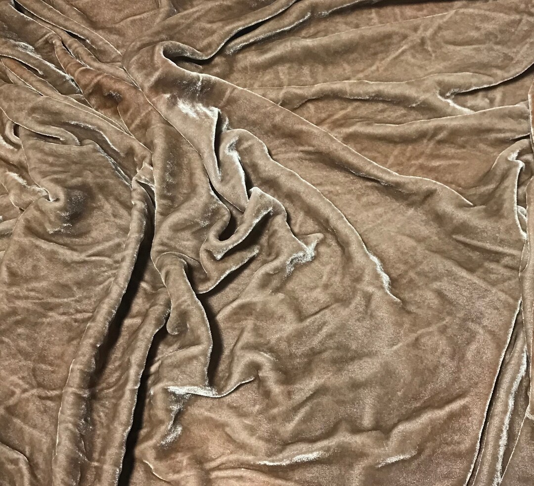 TAUPE BROWN Hand Dyed Silk Velvet Fabric - Etsy