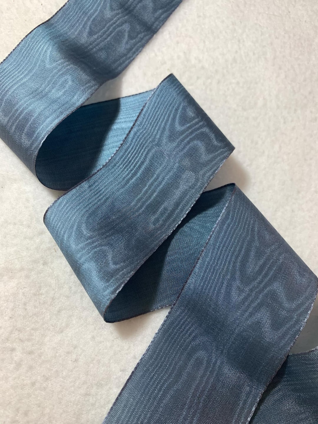 Dusty Blue Antique French Moire Taffeta Ribbon watered Silk 1-3/4 - Etsy