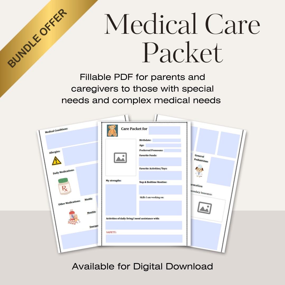 BUNDLE - Medical Care Packet and Simple BIWEEKLY Excel Timesheet ...