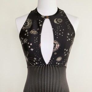 Silver and Black Celestial Bodysuit Aerial Costume Made to - Etsy