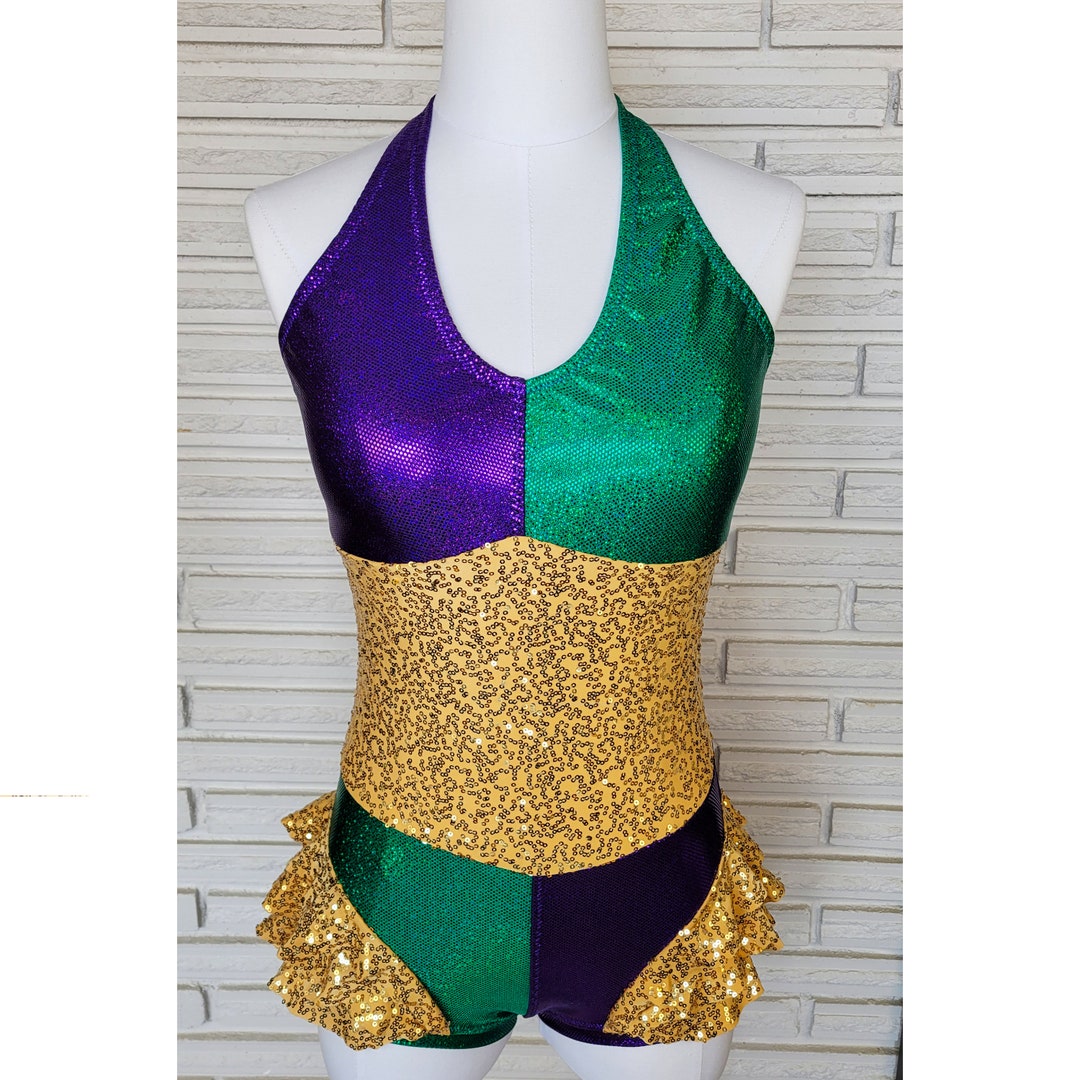 Mardi Gras Aerial Costume, Halter Leotard, Size Small - Etsy