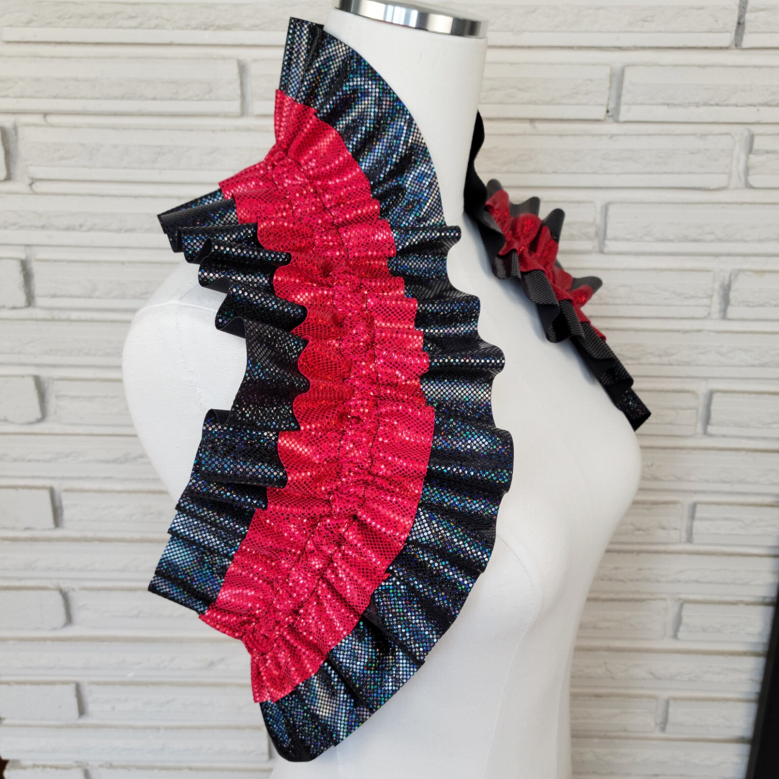 Two Color Ruffled Opera Shrug, Holographic Steampunk Collar, Variety of ...