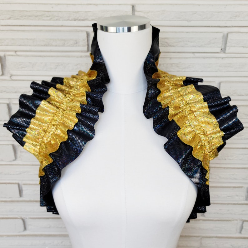 Two Color Ruffled Opera Shrug, Holographic Steampunk Collar, Variety of ...