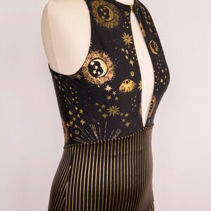 Gold and Black Celestial Bodysuit, Aerial Costume, Made to Order - Etsy