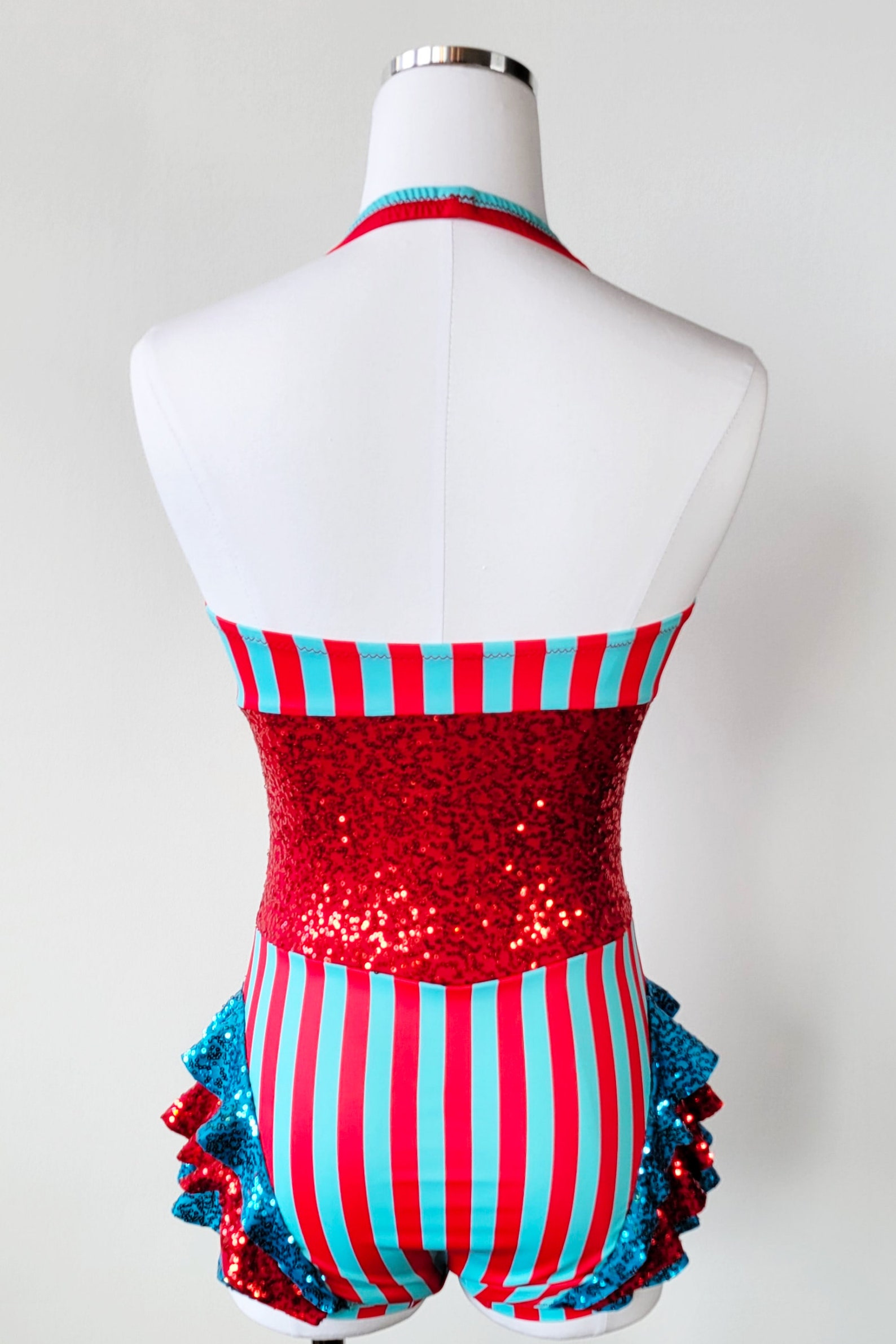 Aerial Costume in Red and Turquoise Stripes, Made to Order - Etsy