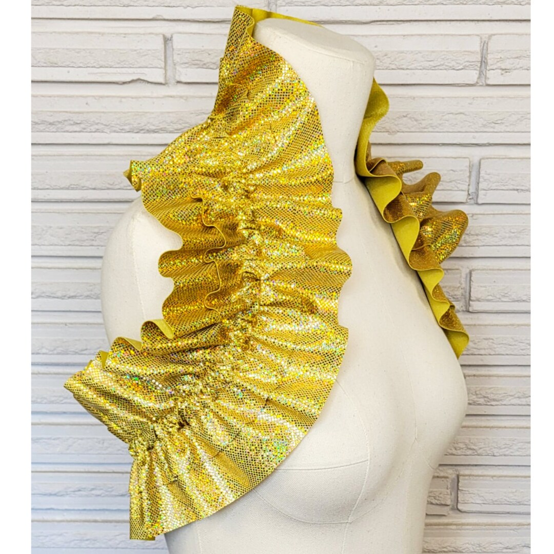 Single Color Ruffled Opera Shrug, Holographic Steampunk Collar, Variety ...