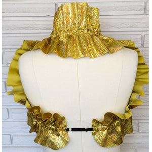 Single Color Ruffled Opera Shrug, Holographic Steampunk Collar, Variety ...