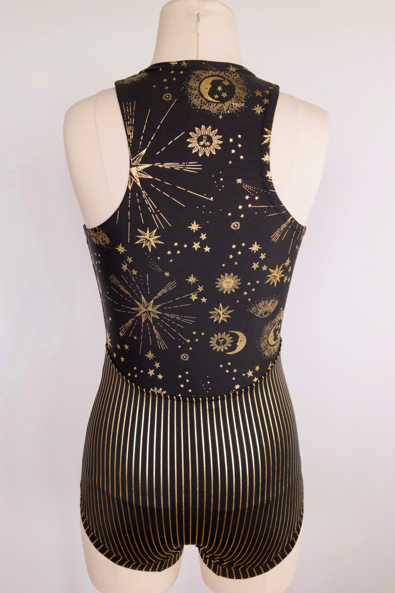 Gold and Black Celestial Bodysuit Aerial Costume Made to - Etsy