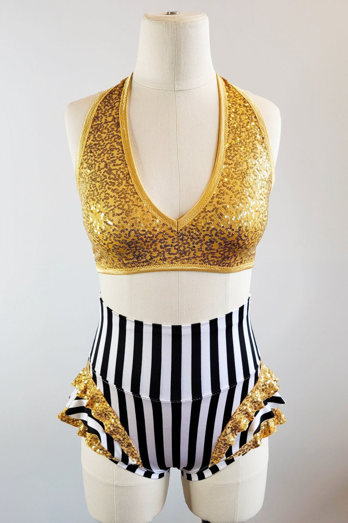 Sequin Halter and High Waist Briefs Aerial Costume Made to - Etsy