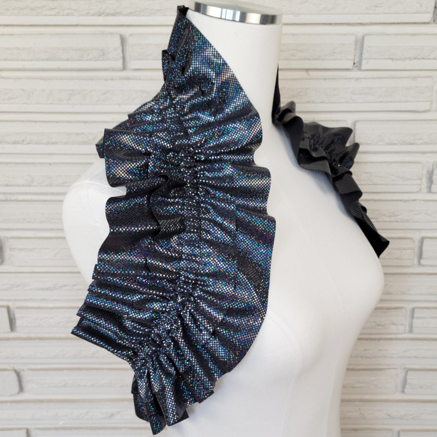 Single Color Ruffled Opera Shrug, Holographic Steampunk Collar, Variety ...