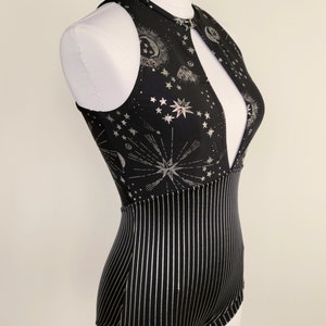 Silver and Black Celestial Bodysuit, Aerial Costume, Size XS - Etsy