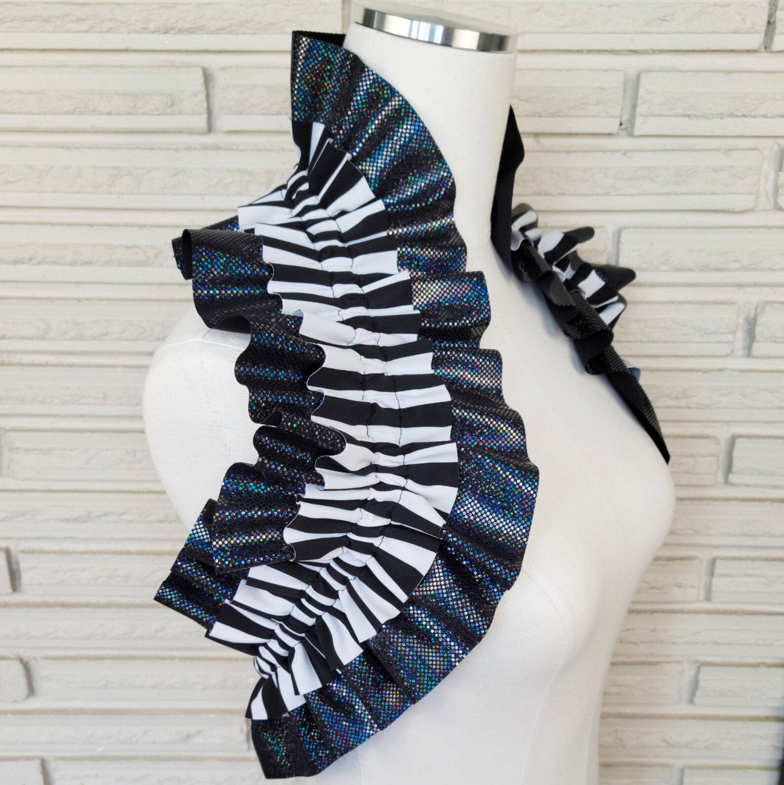 Two Color Ruffled Opera Shrug, Holographic Steampunk Collar, Variety of ...