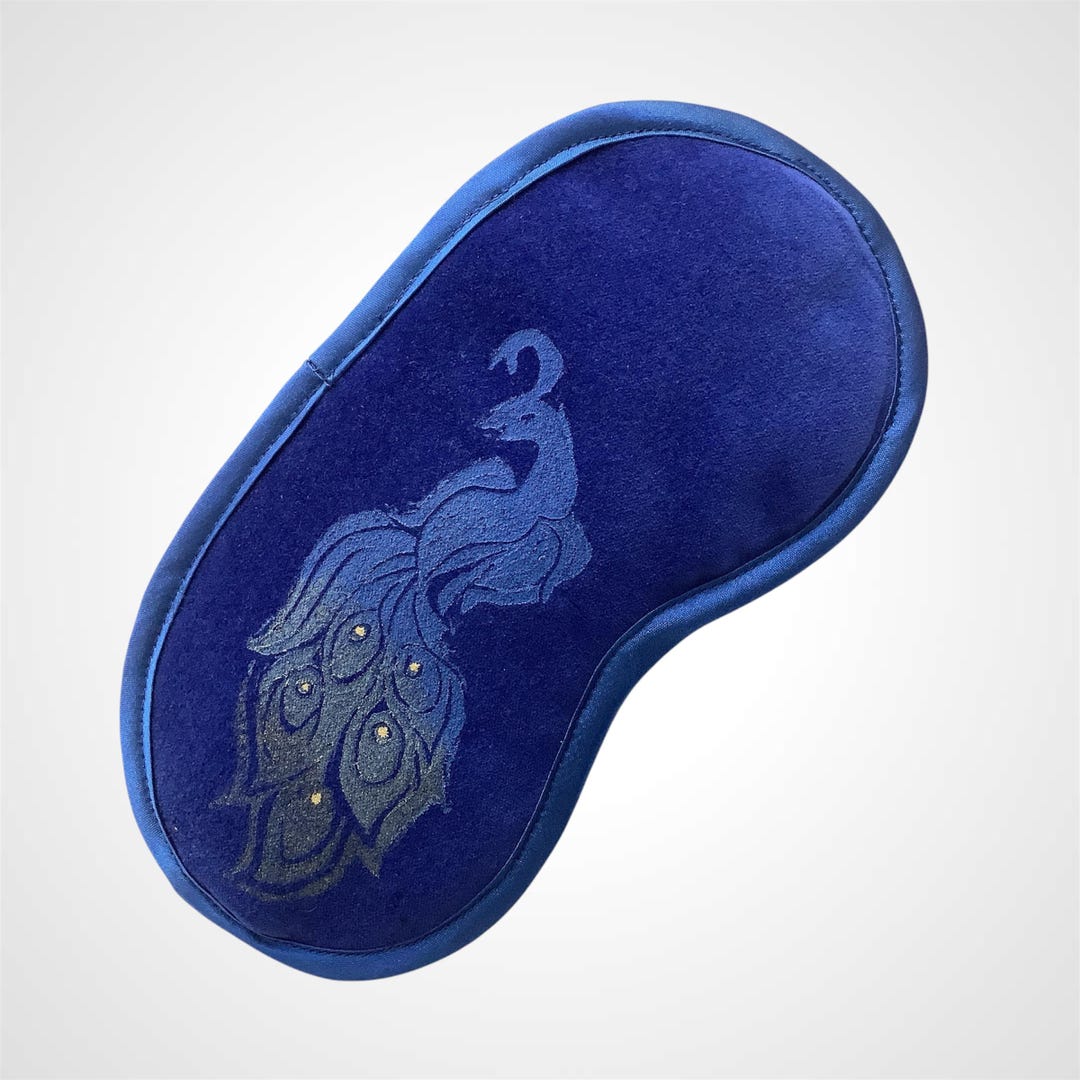 Royal Blue Peacock Velvet Lavender Eye Mask: Relaxation Sleep Mask - Etsy