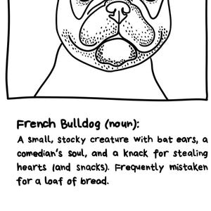 French Bulldog Line Drawing | Art Print With Funny Dog Definition ...