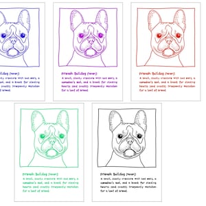 French Bulldog Line Drawing | Art Print With Funny Dog Definition ...