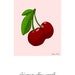 Digital Print With Cute Cherry Line Art Poster With Quote always Stay ...