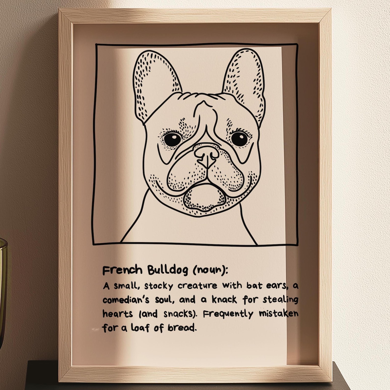 French Bulldog Line Drawing | Art Print With Funny Dog Definition ...