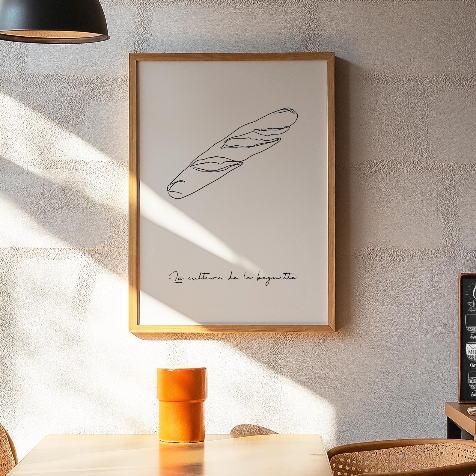 Kitchen Wall Art | One Line Drawing of Baguette With French Quote "la ...