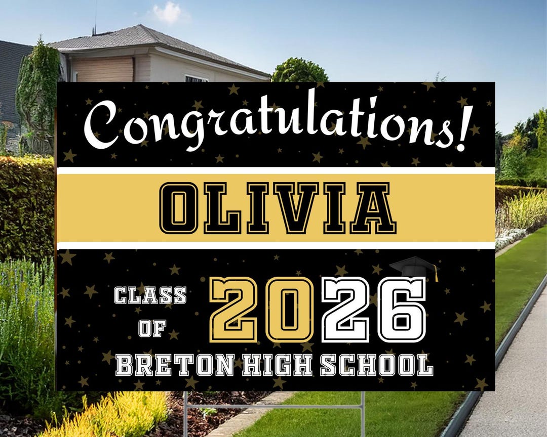 Personalized Graduation 2026 Yard Sign, Congratulations Custom Name ...