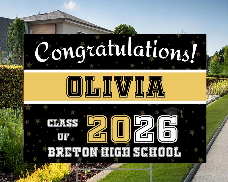 Personalized Graduation 2026 Yard Sign, Congratulations Custom Name ...