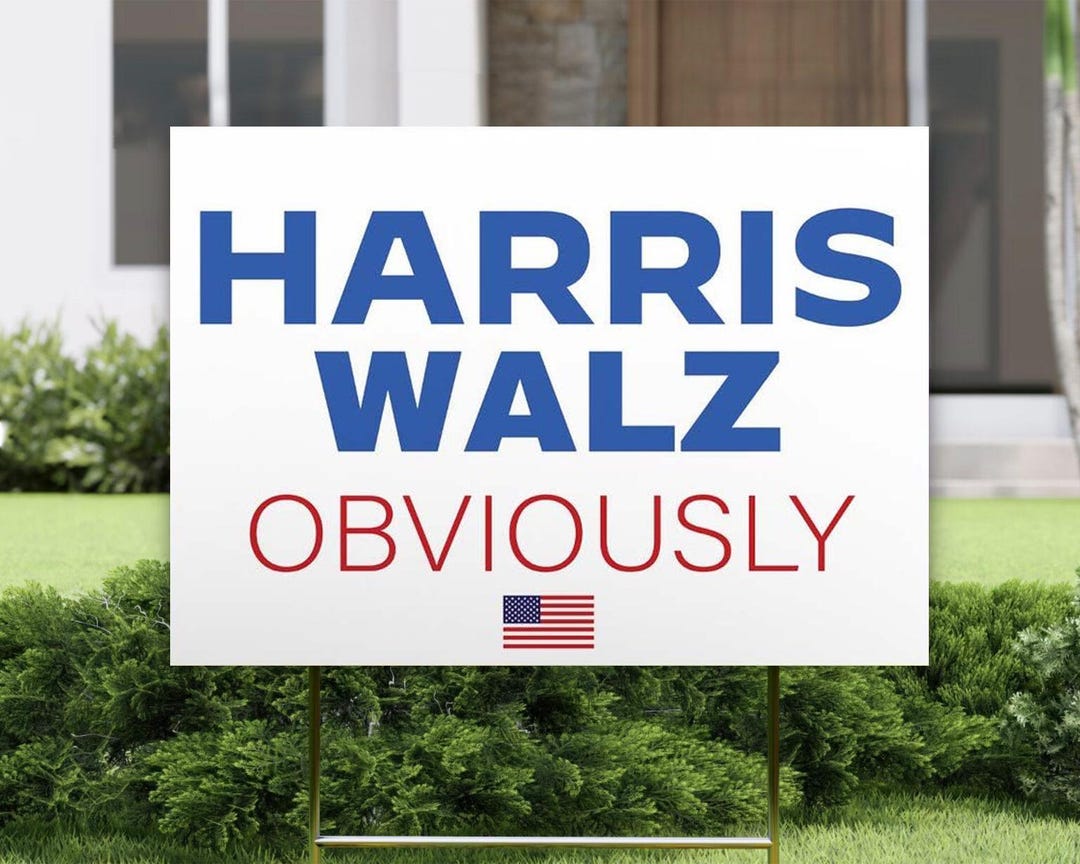 Harris Obviously Plastic Yard Sign, Kamala Harris, Kamala 2024 Harris ...