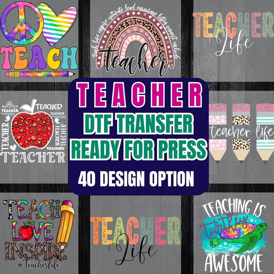 Teacher Themed Shirt Transfers Ready to Press for Tshirt Sweatshirt ...