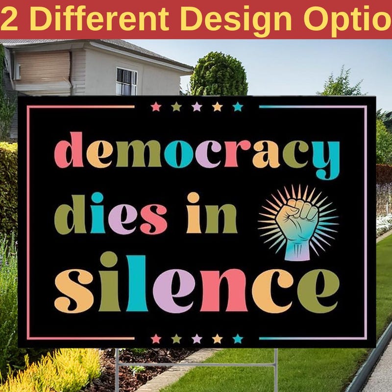 Democracy Protest Sign - Etsy