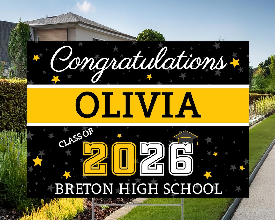Personalized Graduation 2026 Yard Sign, Congratulations Custom Name ...