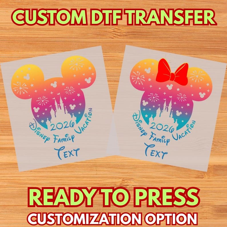 Disney Bound 2026 Character DTF Transfer, Family Trip Iron On, Mickey ...