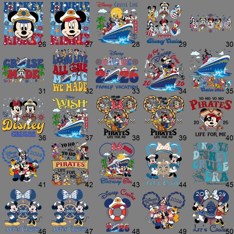 Disney Cruise 2026 Captain Minnie Mickey Donald Daisy Pluto Goofy Dtf ...