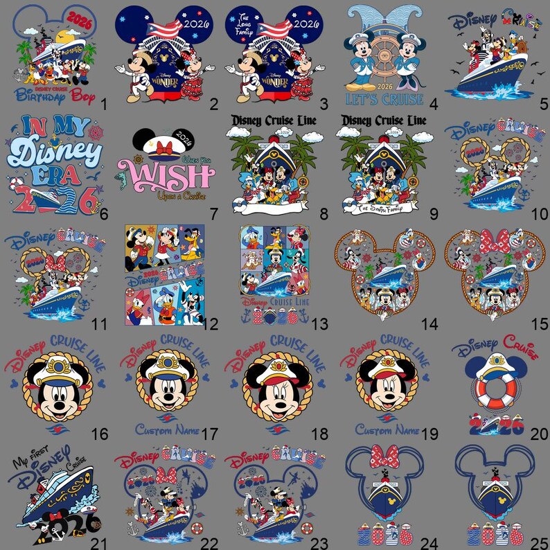 Disney Cruise 2026 Captain Minnie Mickey Donald Daisy Pluto Goofy Dtf ...
