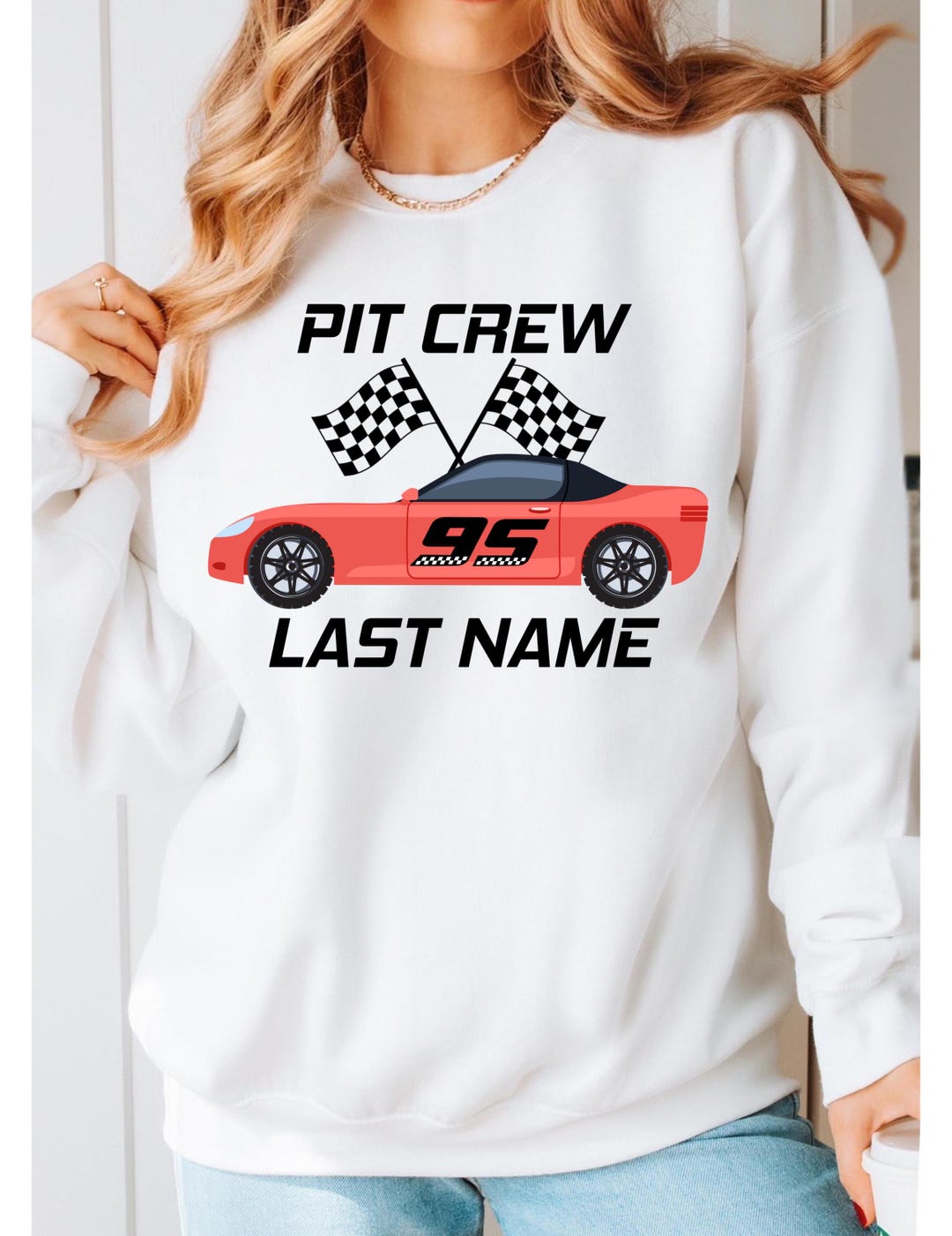 Custom Matching Pit Crew Race Car Birthday Sweatshirt, Matching Family ...