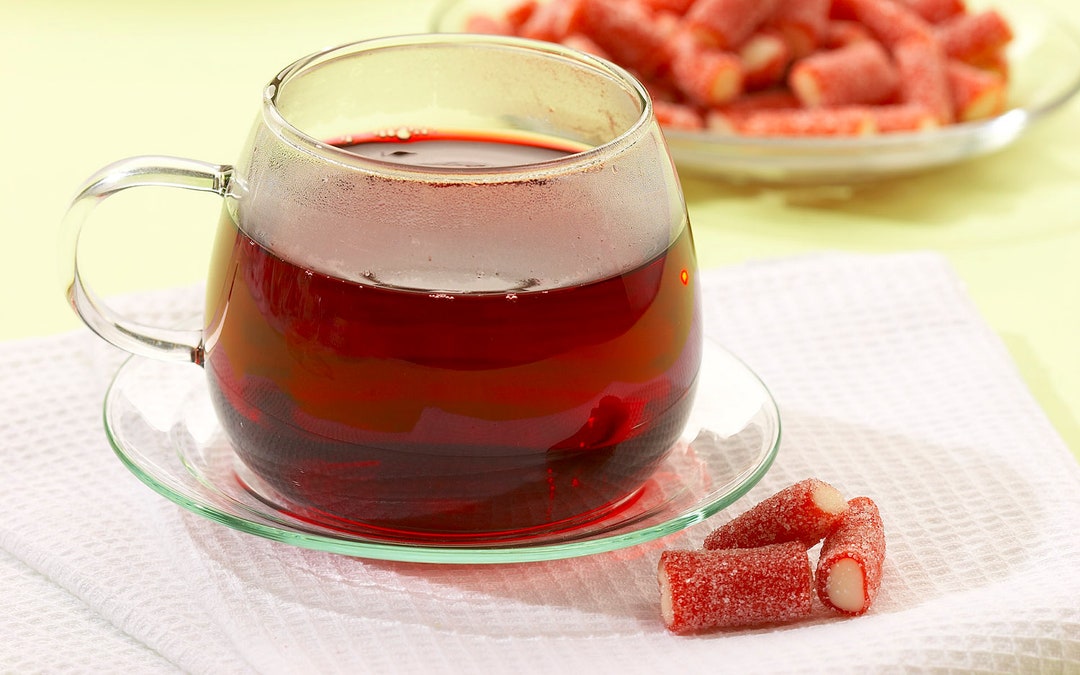 Tè Bustine 50 Tisana al lampone e pesca miscelata a mano in bustine ...