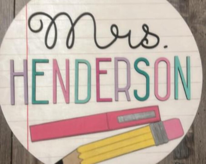 Round Classroom Sign, Teacher Name Sign, Laser Svg File, Glowforge ...