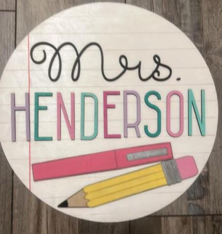 Round Classroom Sign, Teacher Name Sign, Laser Svg File, Glowforge ...