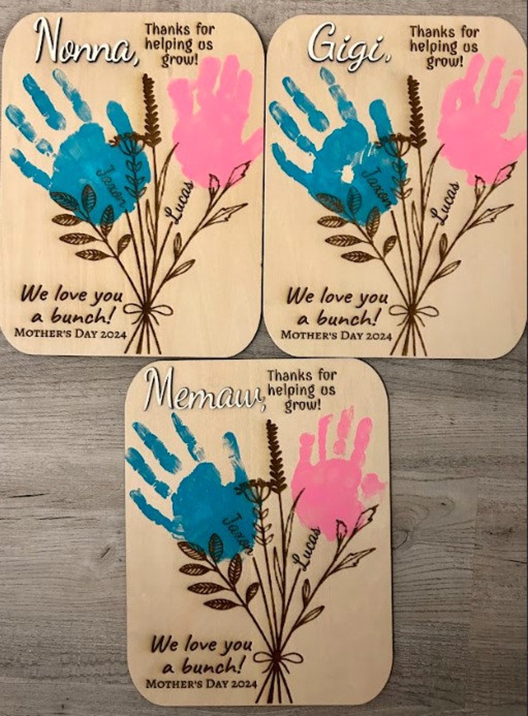 Handprint Love You Bunches Sign, Laser Svg File, Mother's Day, Mother ...