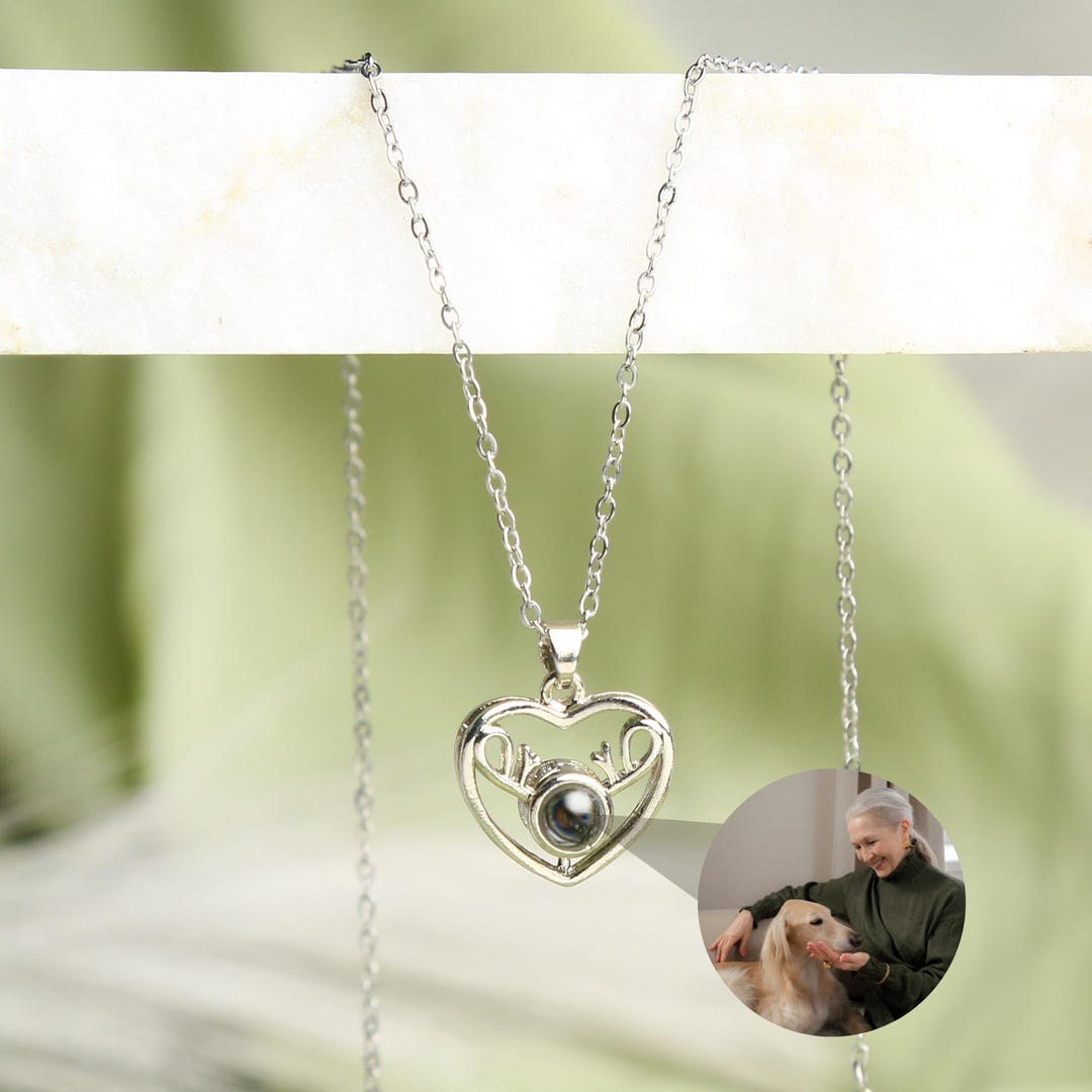 Personalized Deer Photo Projection Necklace Custom Photo Pendant ...
