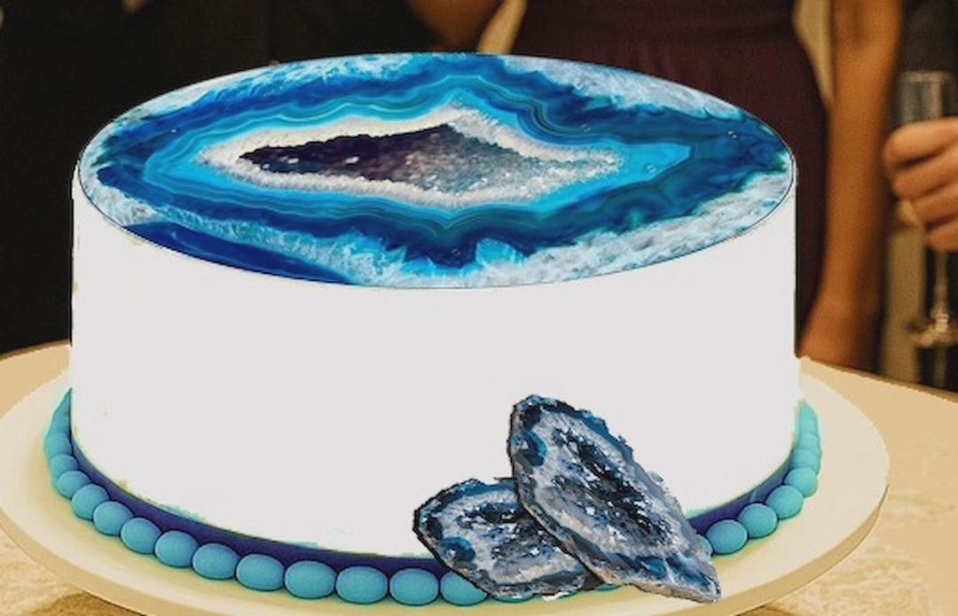 Luxe Strata Collection - Edible Icing Images - Precut Round Cake Topper ...