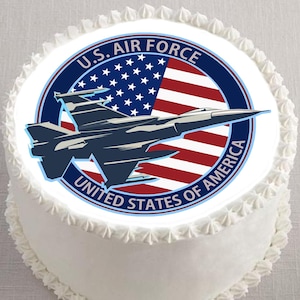 Air Force Jet Edible Image Cake Topper - Precut Round - Etsy