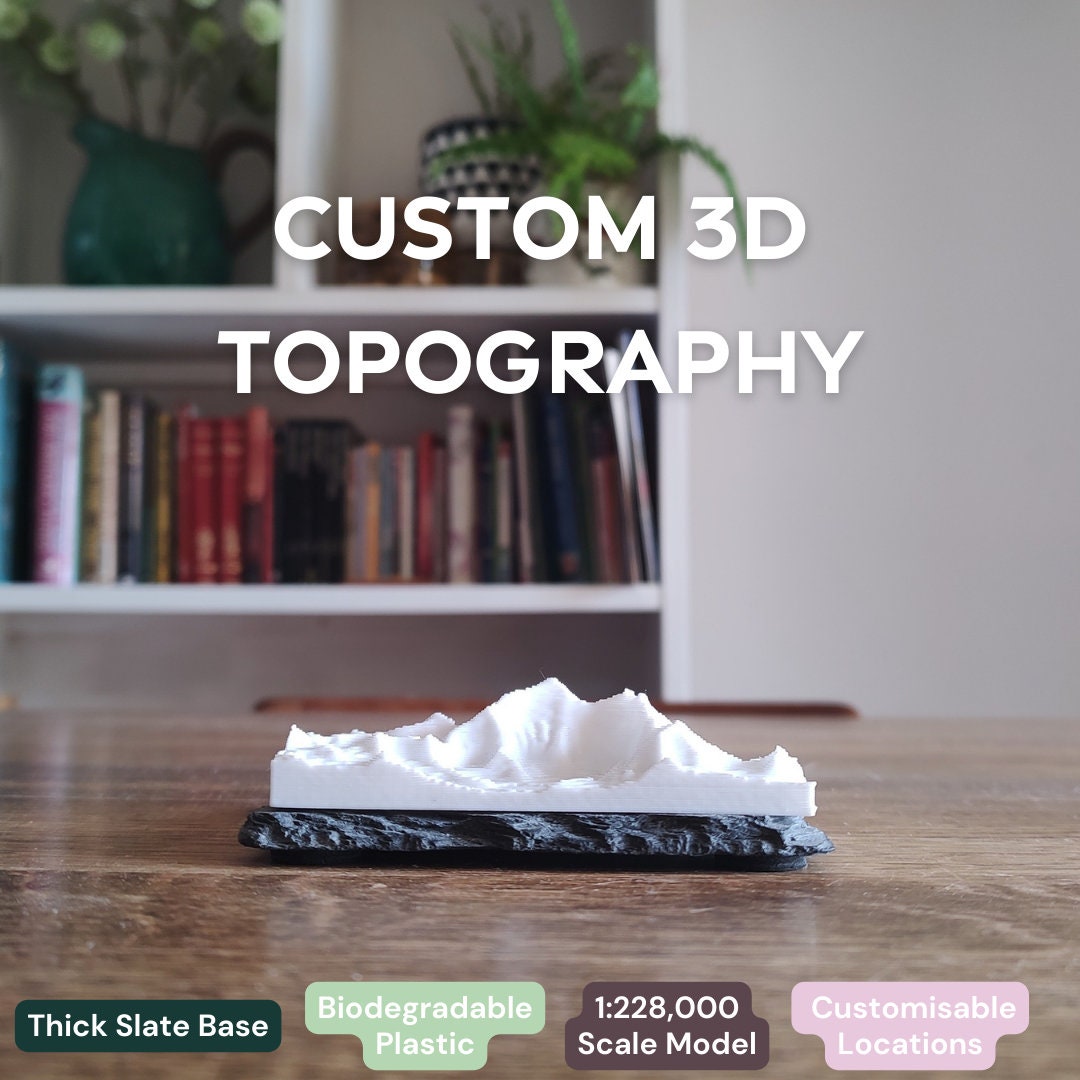 Mt Everest 3D Map Personalized Gift Customizable Worldwide Locations ...