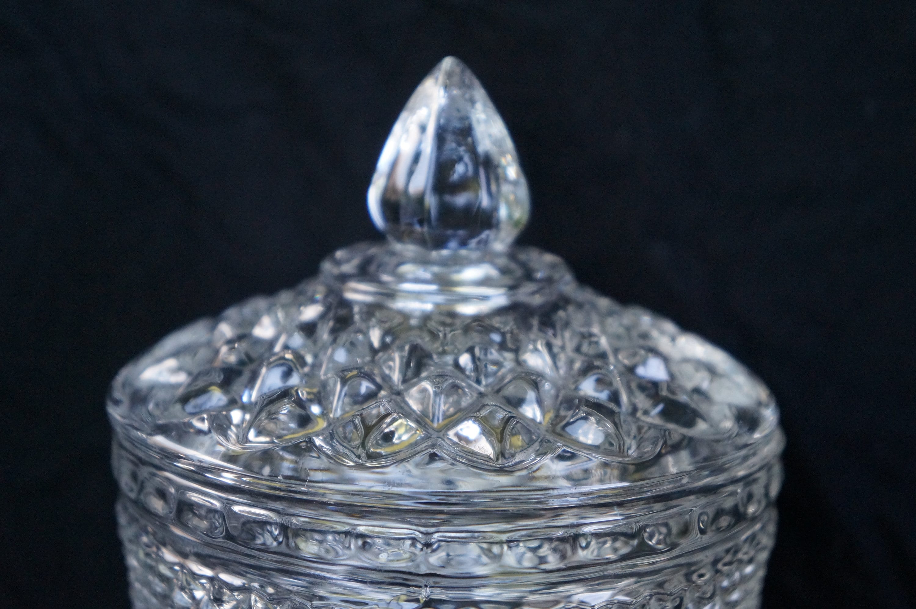 Crystal Diamond Point Indiana Glass Apothecary Jar - Etsy