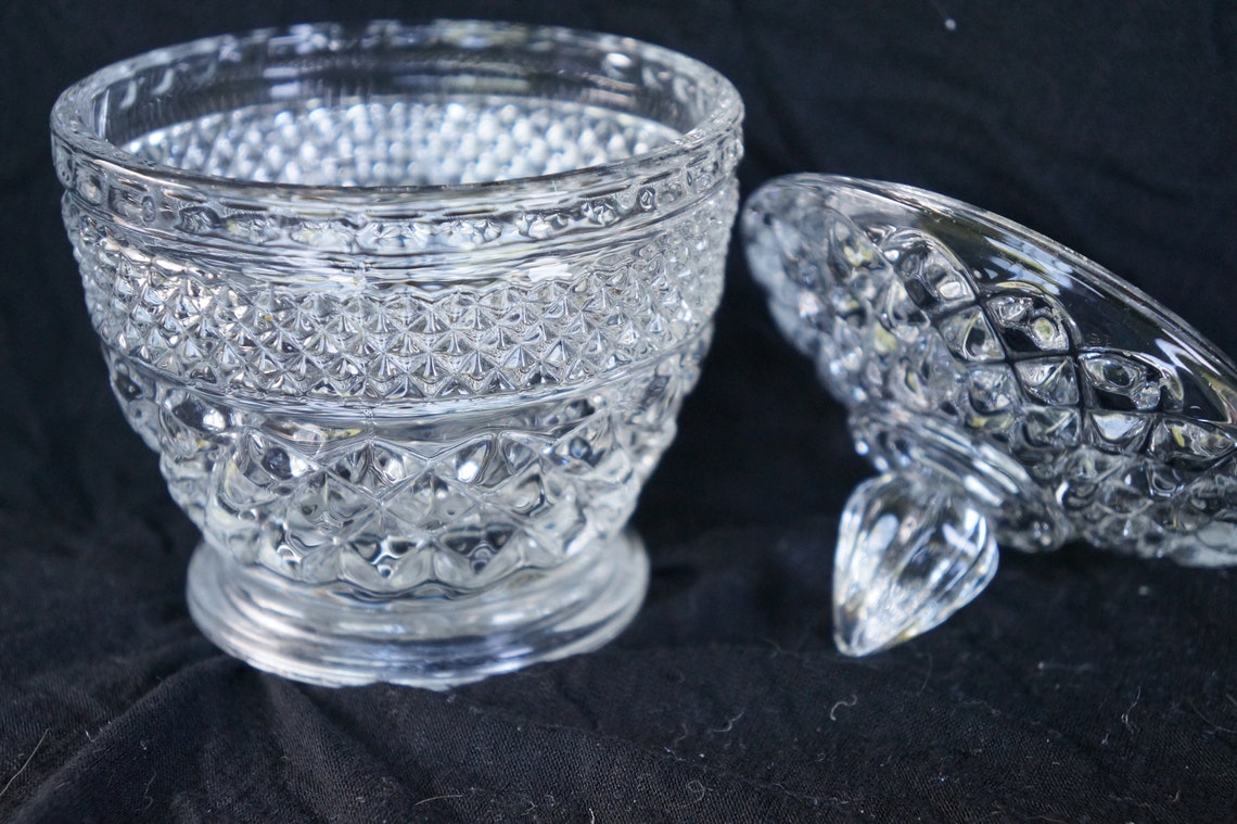 Crystal Diamond Point Indiana Glass Apothecary Jar - Etsy