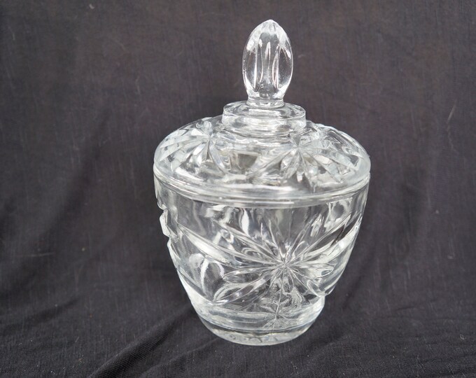 Vintage Anchor Hocking Windsor and Starburst Crystal Sugar Bowl/candy ...