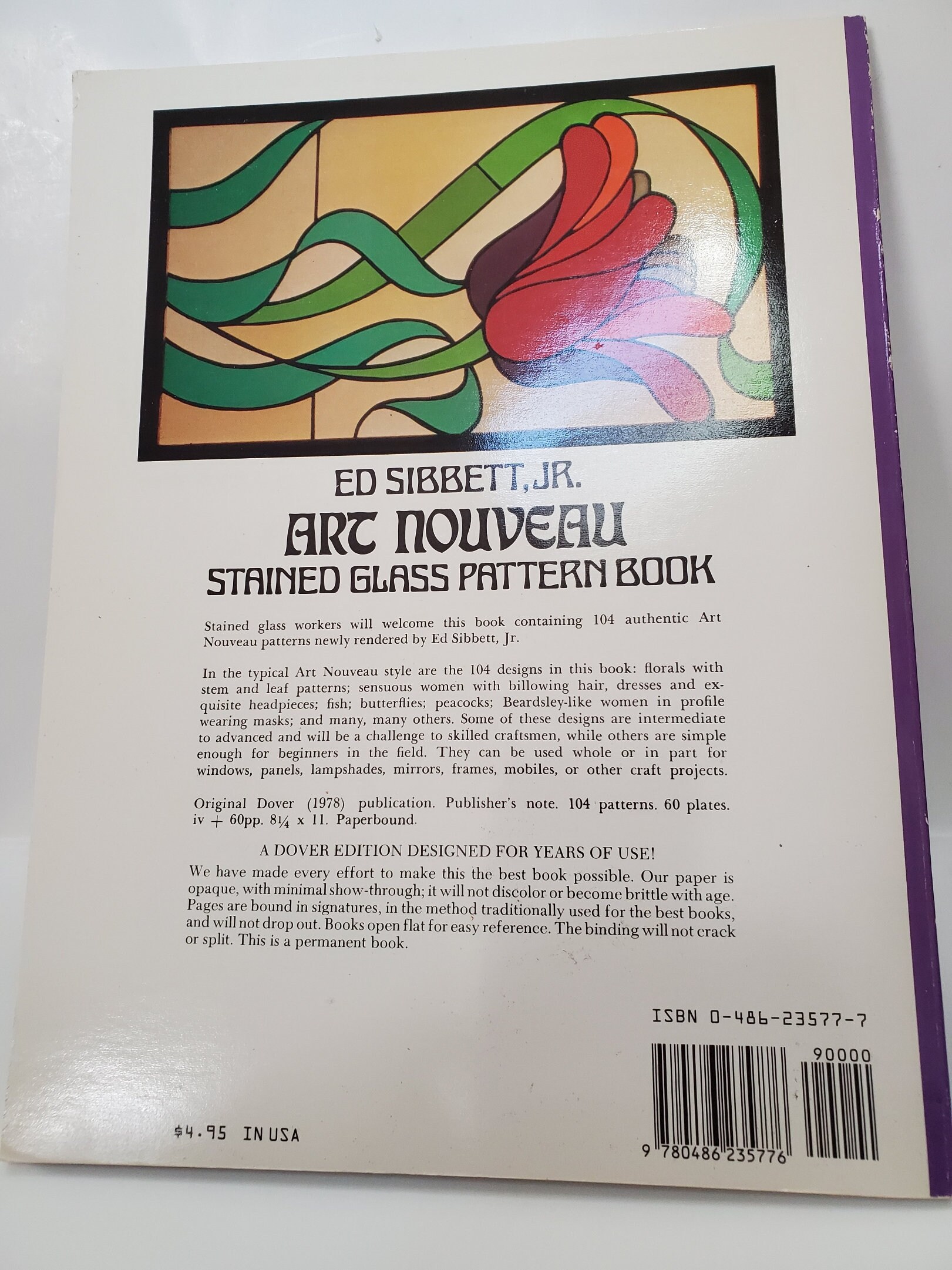 Art Nouveau Stained Glass Pattern Book 104 Designs for Workable ...