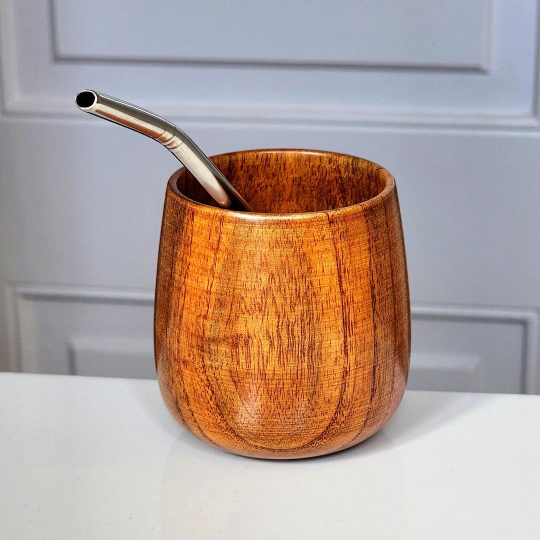 Argentine Bamboo Mate, Yerba Mate Cup, Wooden Mate With Steel Bombilla ...