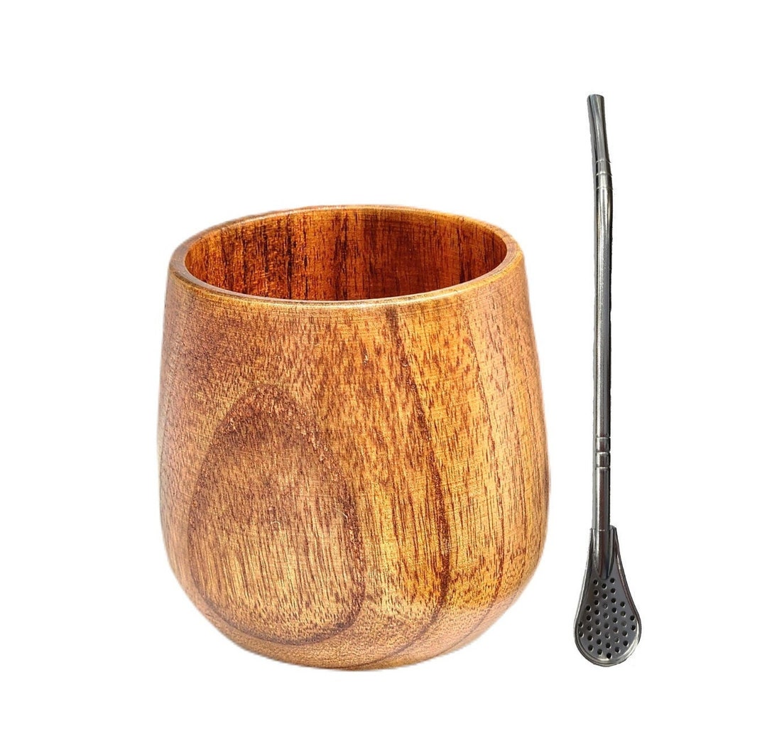 Traditional Argentine Mate Cup Glass Made of Natural Bamboo Wood, Mate ...